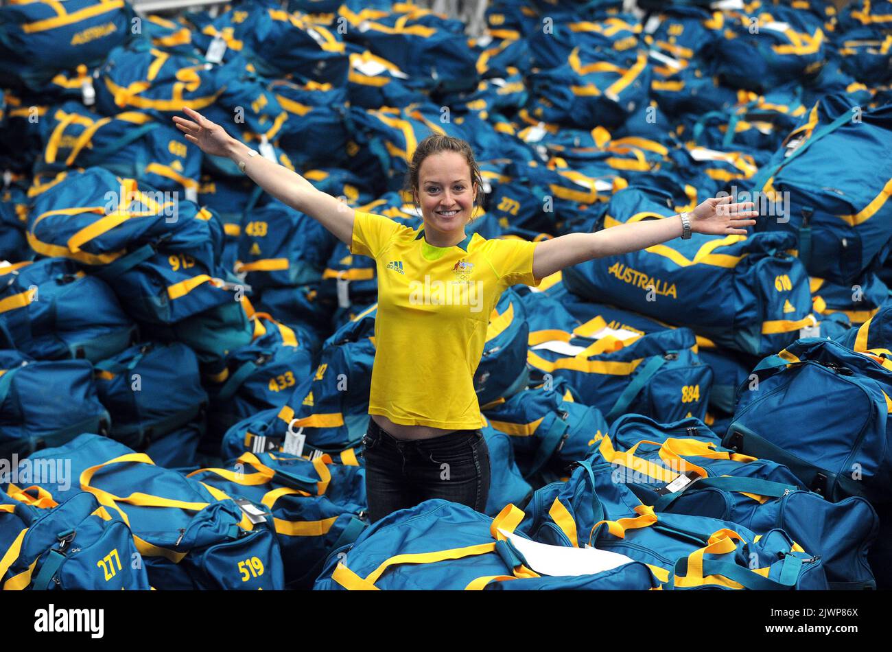 Australian 470 class sailor Elise Rechichi poses for a photograph while ...