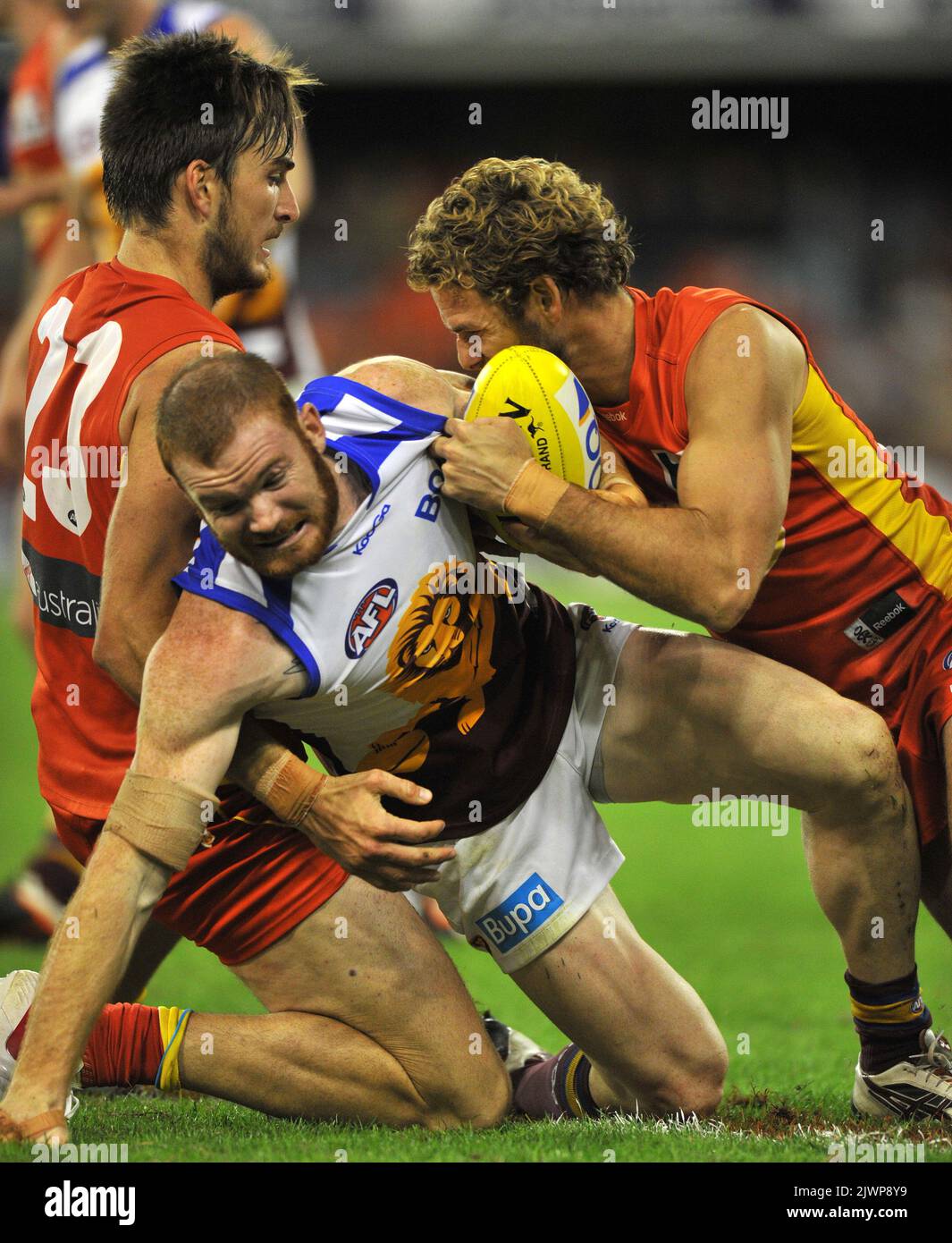 Brisbane Lion Daniel Merrett in action during the Round 17 Brisbane ...