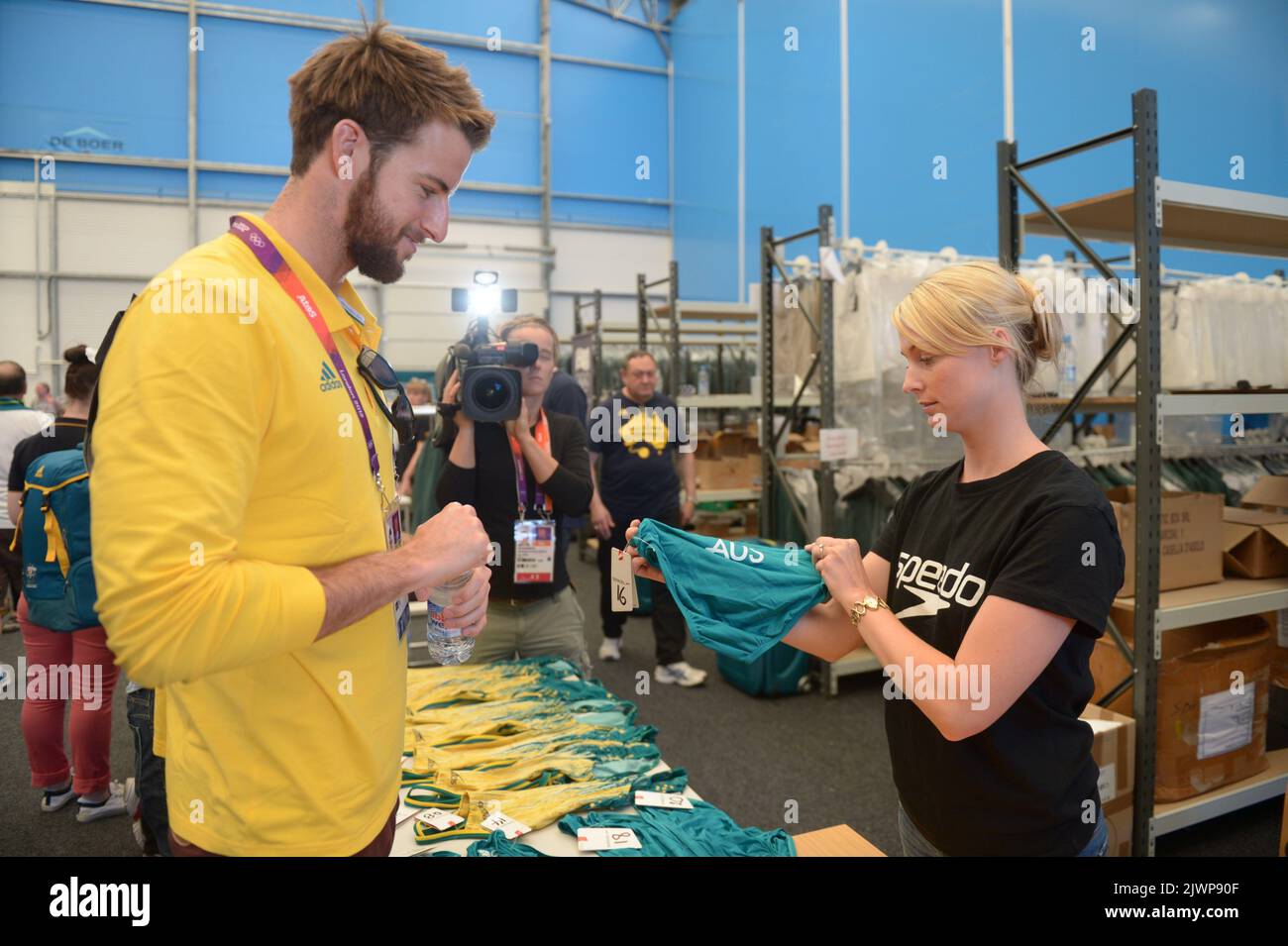 Australian Olympic swimmer James Magnussen gets fitted with his ...