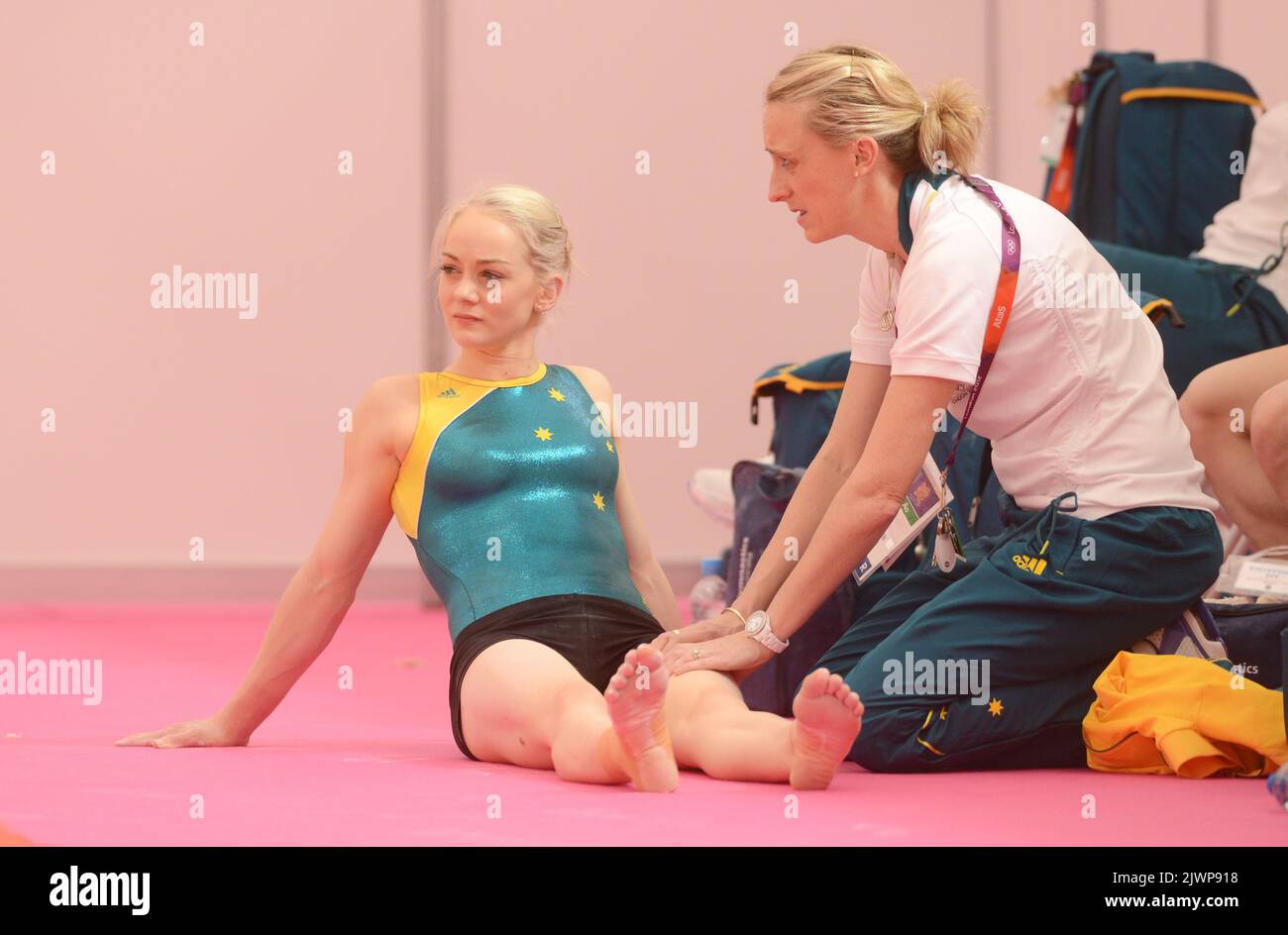 Australian gymnast Larrissa Miller performs a floor routine during a ...