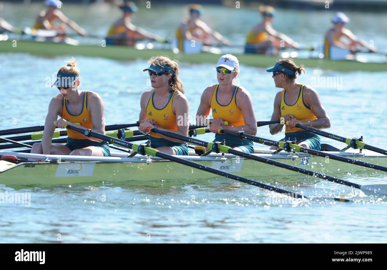 Australian Olympic Rowing Team's women's quad skull of Amy Clay, Dana ...