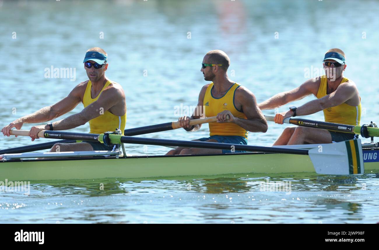 Australian Olympic Rowing Team's men's four's Drew Ginn (left) during a ...