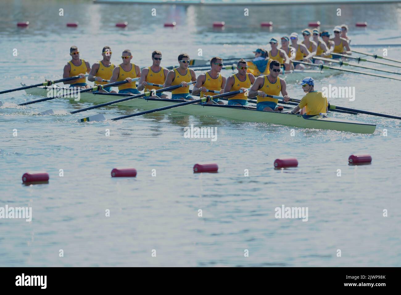 Australian Olympic Rowing Team's men's eight and women's eight during a ...