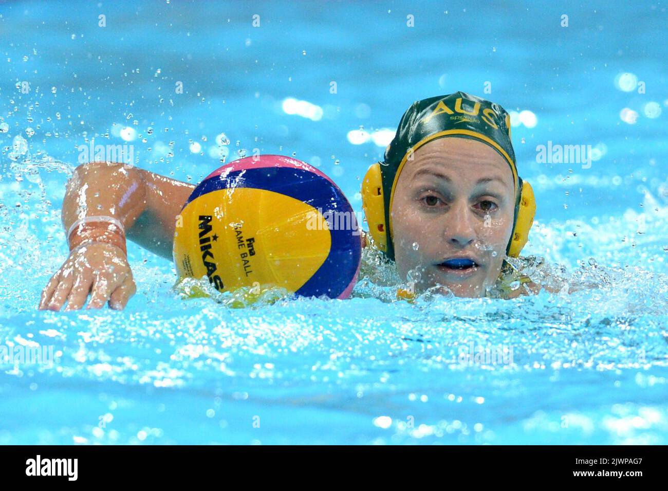 Australia's Mel Rippon swims with the ball during their Water Polo ...