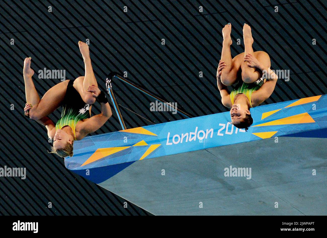 Australian divers Rachel Bugg and Loudy Wiggins compete in the women's ...