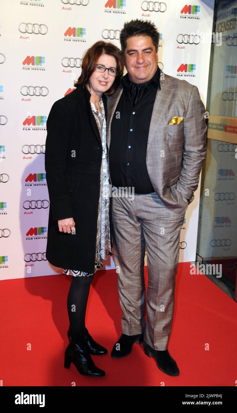 Masterchef judge Matt Preston and wife Emma attend the Australian movie ...