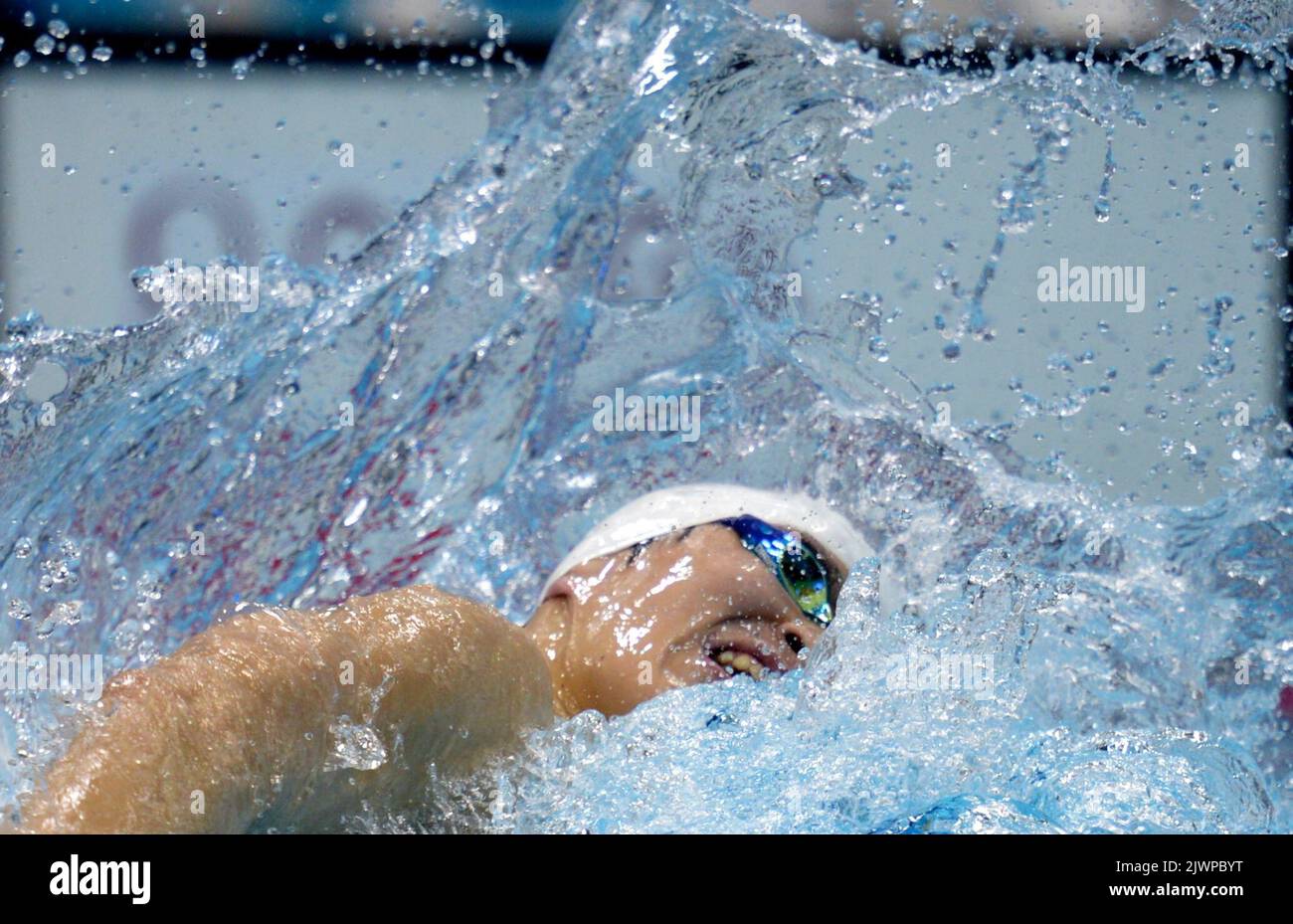 Yang Sun of China in action during his world record gold medal swim in ...