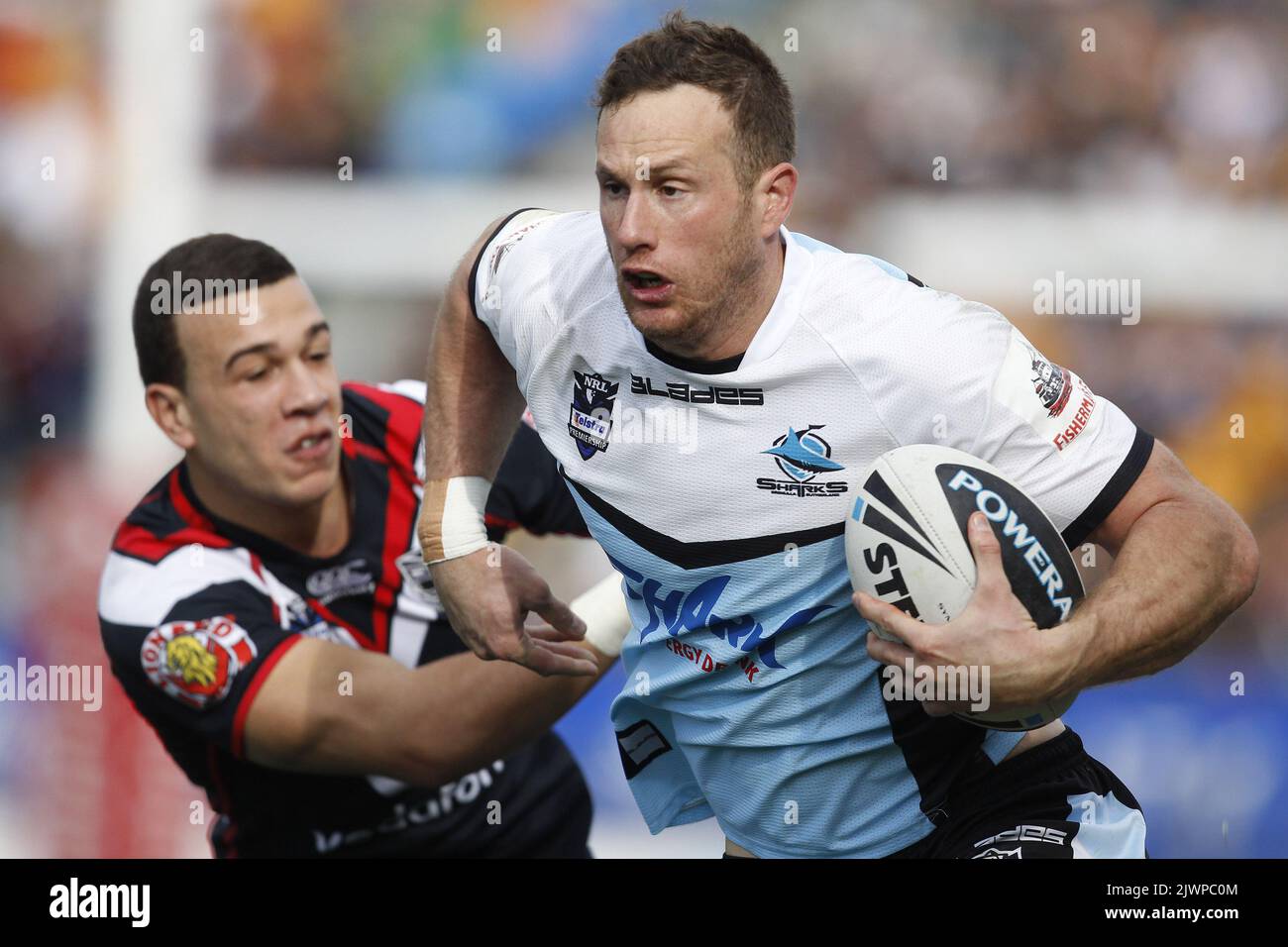 Colin Best makes a break during an NRL Rugby League match, Warriors v ...