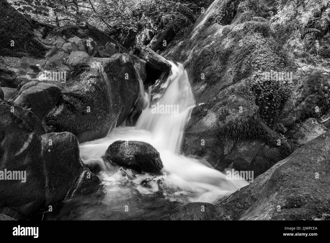 Long exposure of a waterfall on the Hoar Oak Water river at Watersmmet ...
