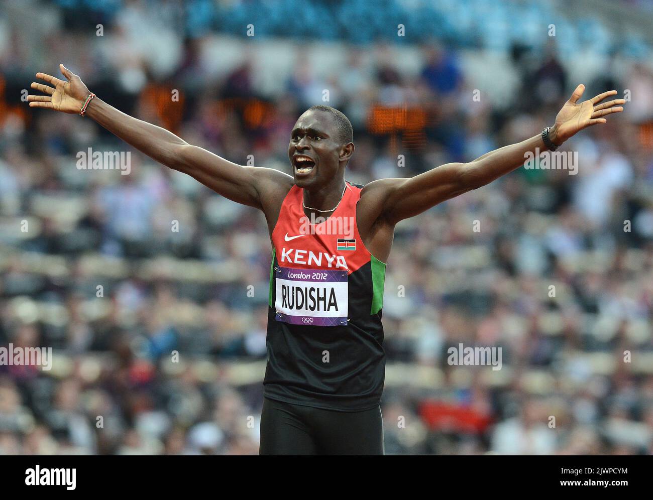 Kenya's David Rudisha reacts after winning Olympic gold in the men's ...