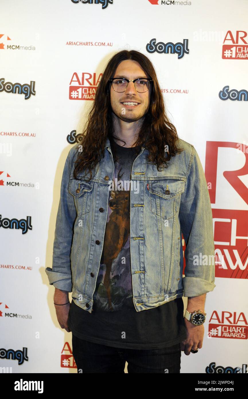 Jonathon Douglass of Hillsong poses for photographs at the Aria #1 ...