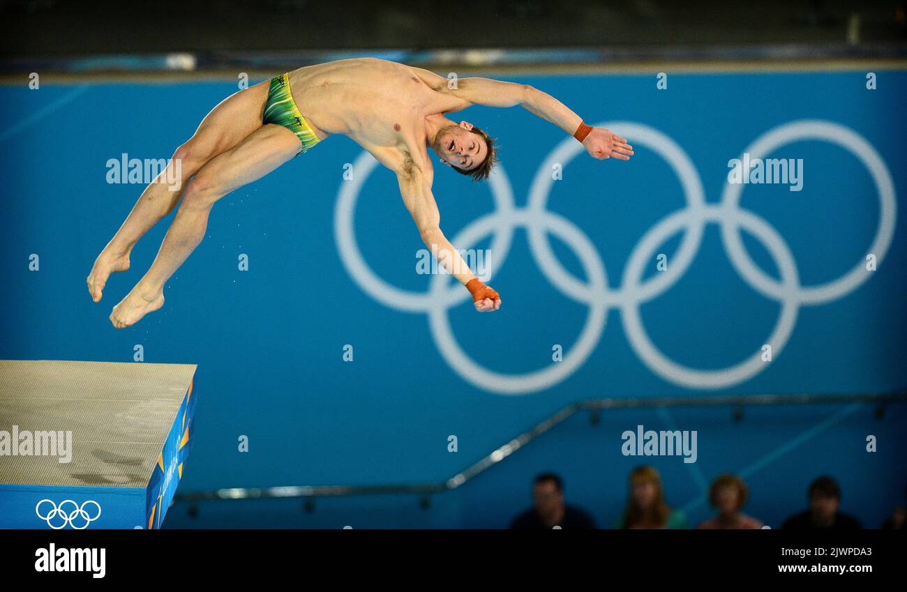 Australia's Matthew Mitcham in action during the 10m men's diving ...