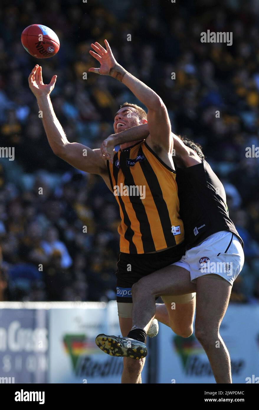 Hawthorn ruckman Max Bailey marks as the Hawks play Port Adelaide ...