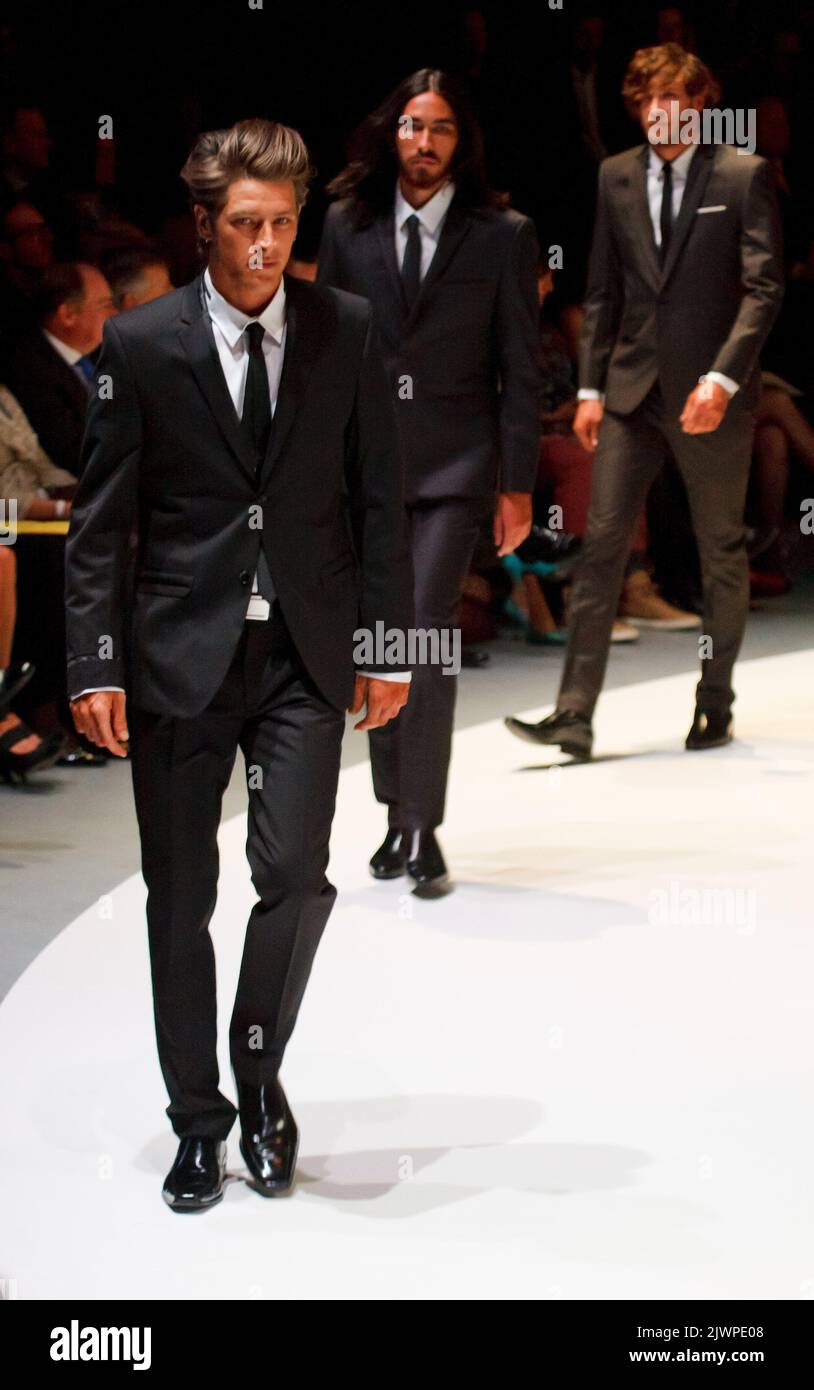 Models wear Politix at the Myer Spring Summer 2013 Fashion Launch in ...