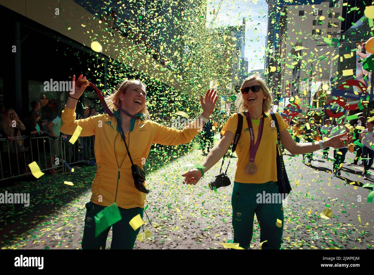 Bronze medal winning cyclists Kaarle McCulloch and Annette Edmondson ...