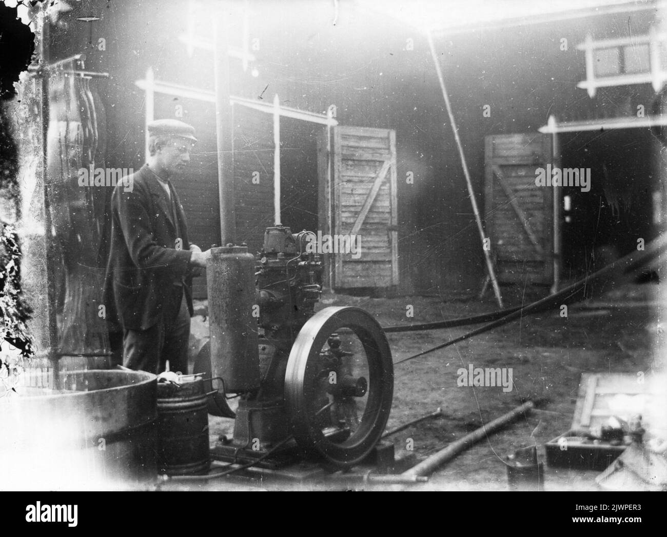 Plant production agricultural machinery Black and White Stock Photos ...