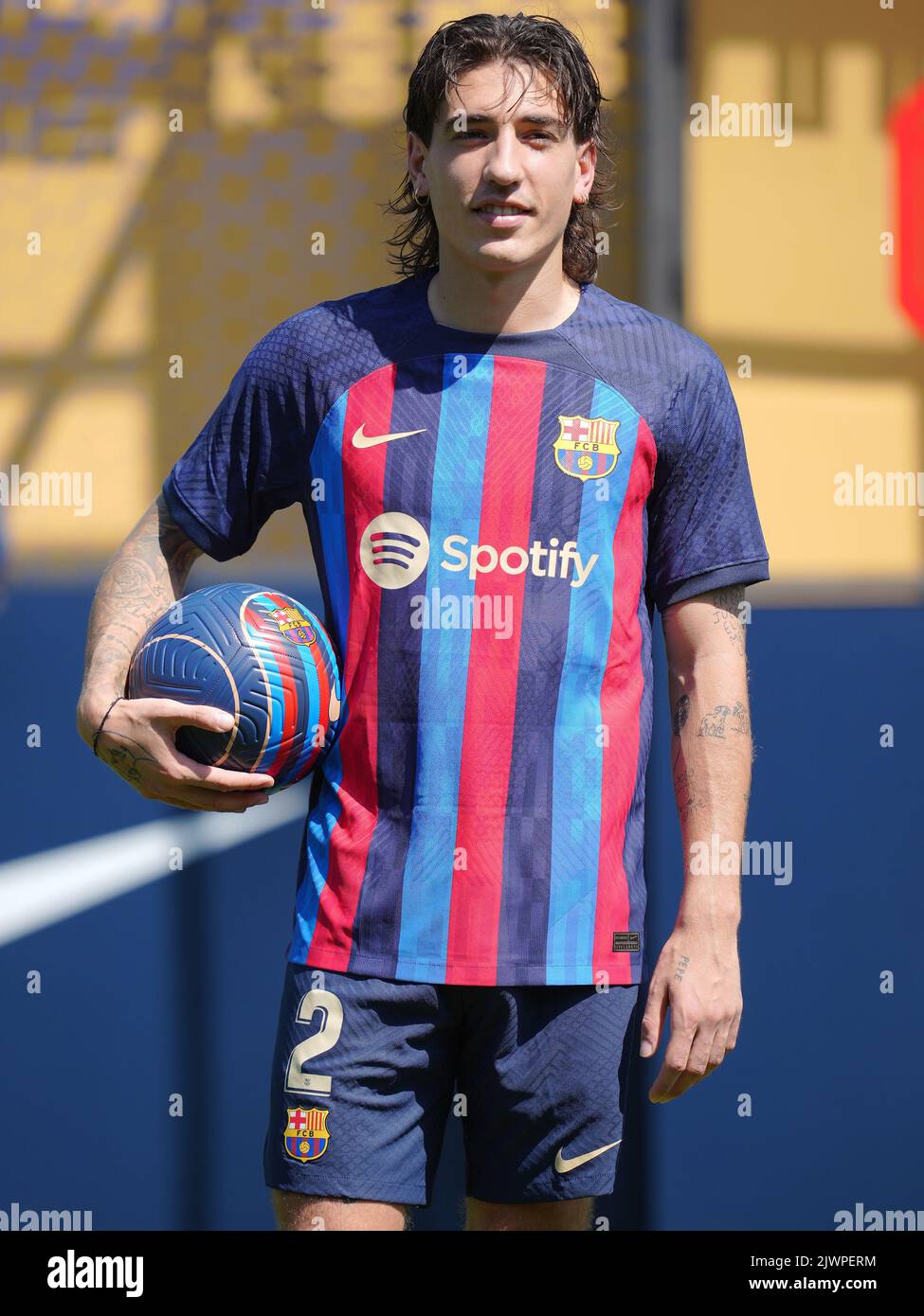 Hector Bellerin during his presentation as new FC Barcelona player at ...