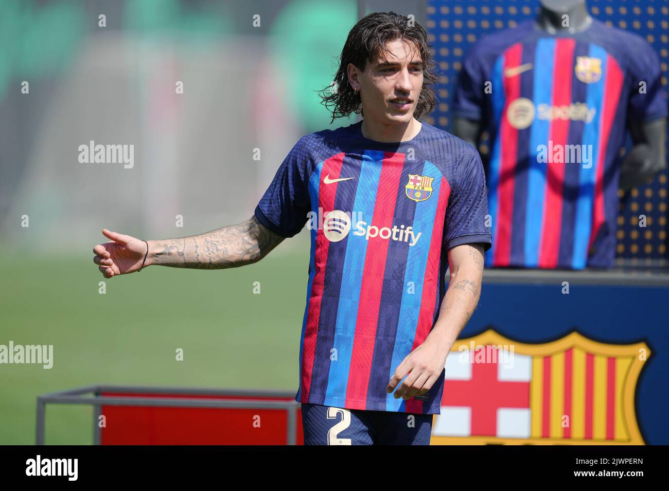 Hector Bellerin during his presentation as new FC Barcelona player at ...