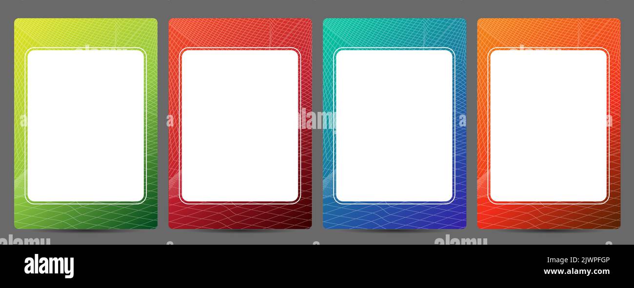color gradient and net lined pattern texture on cards frame set Stock ...