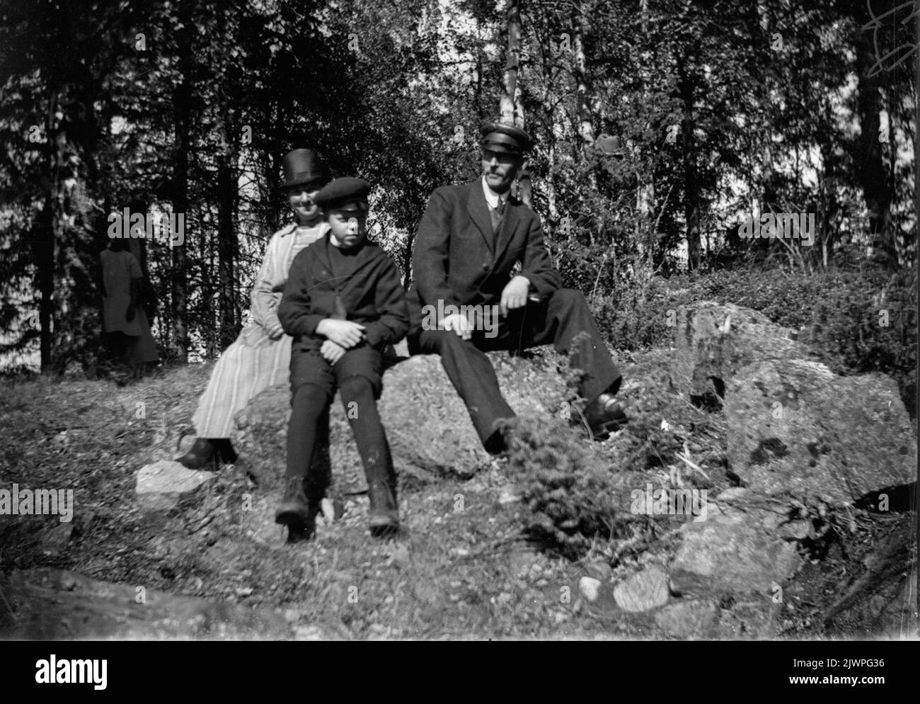 Woman and children and background Black and White Stock Photos & Images ...