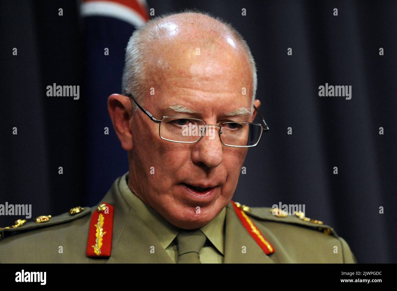 CDF General David Hurley speaking during a press conference in Canberra ...