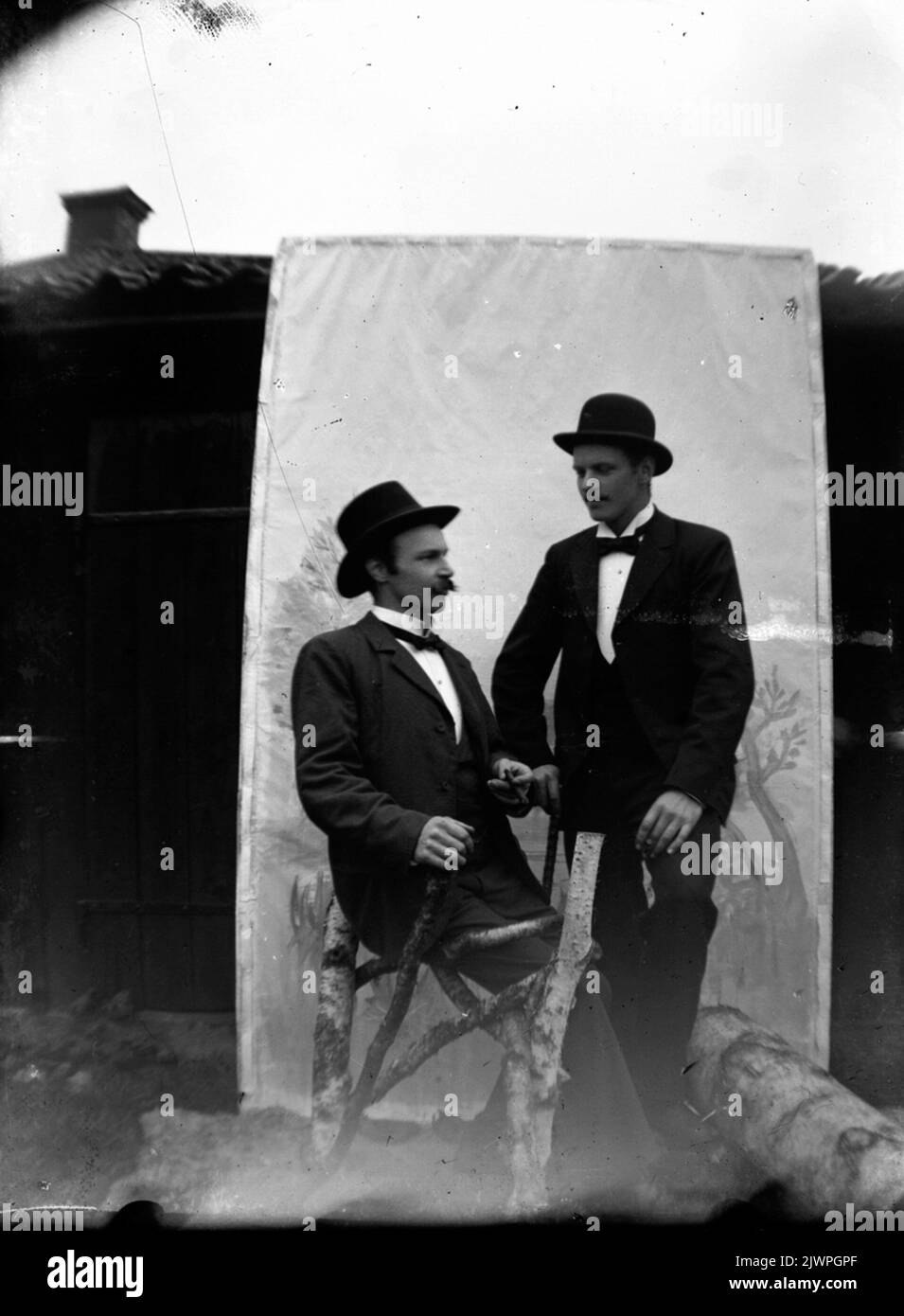 Group portrait two men Black and White Stock Photos & Images - Alamy