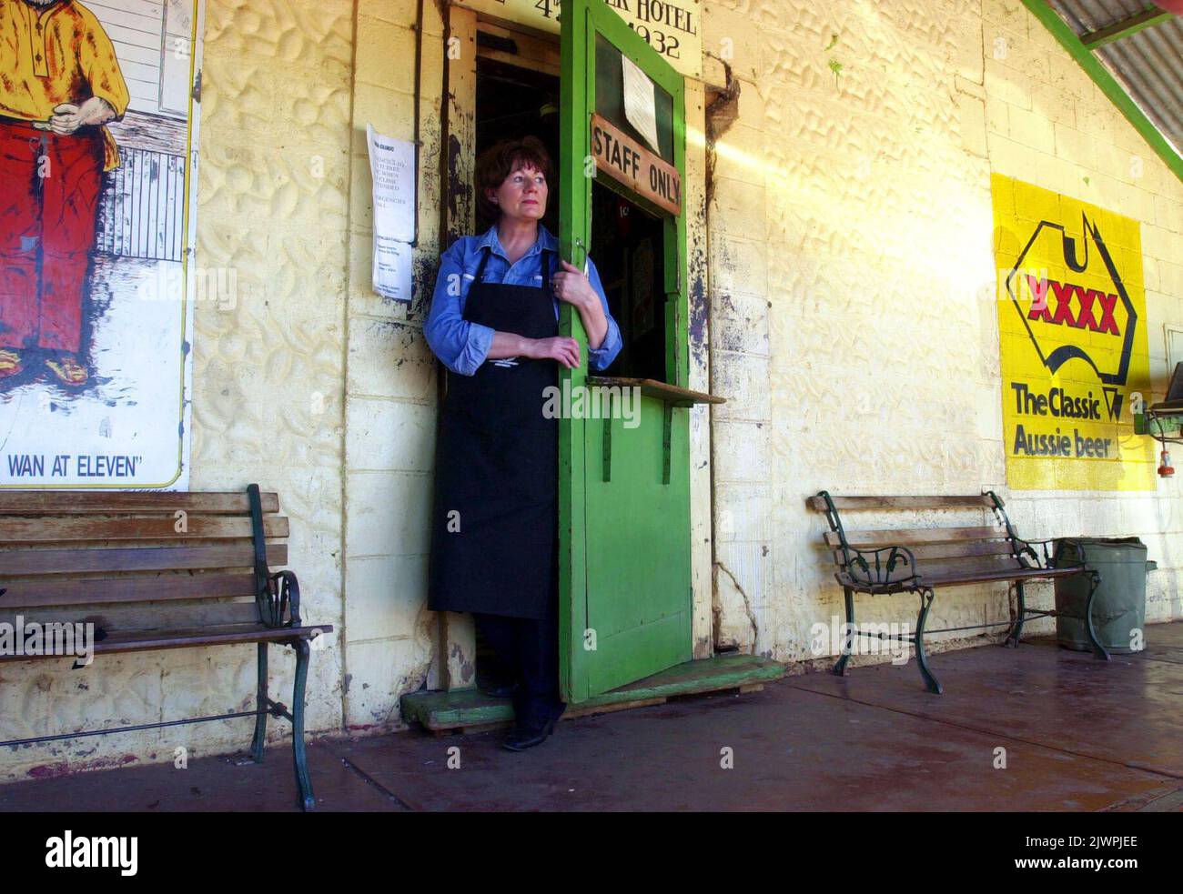 PA PHOTOS / AAP - UK USE ONLY : Helen Jones at the Barrow Creek hotel ...