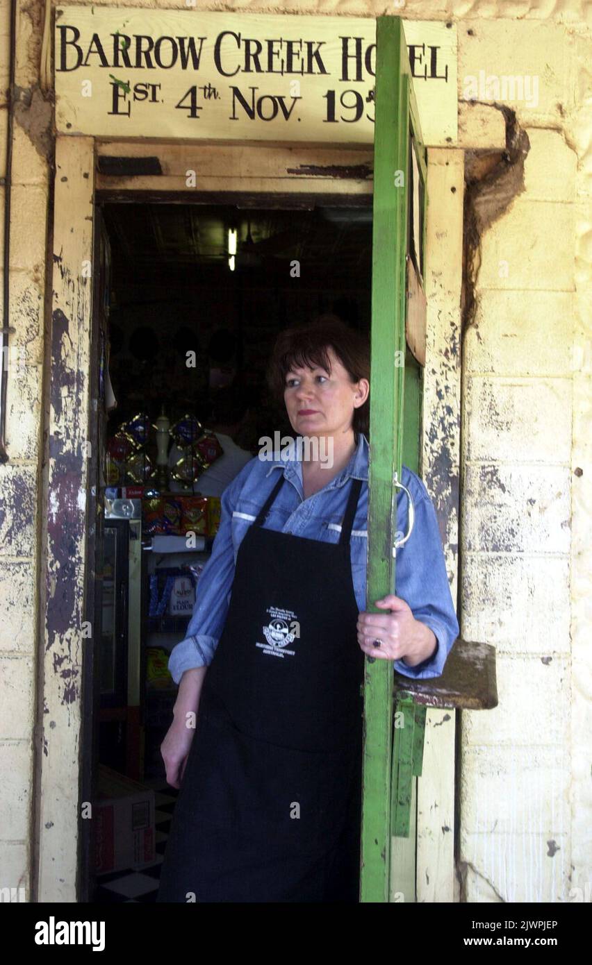 PA PHOTOS / AAP - UK USE ONLY : Helen Jones at the Barrow Creek hotel ...