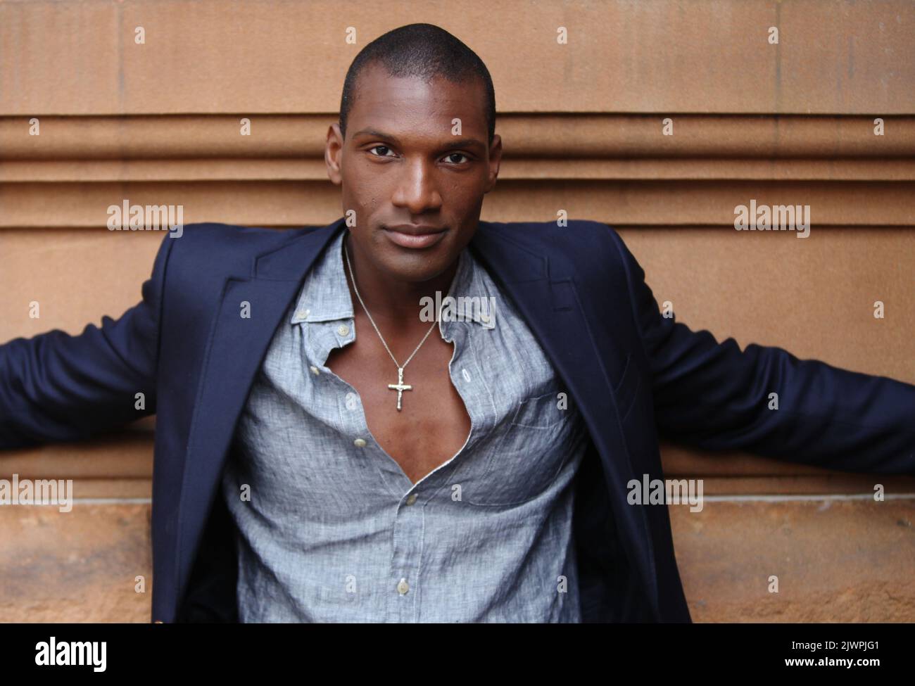 Classical singer Noah Stewart poses for photos in Sydney on Monday ...