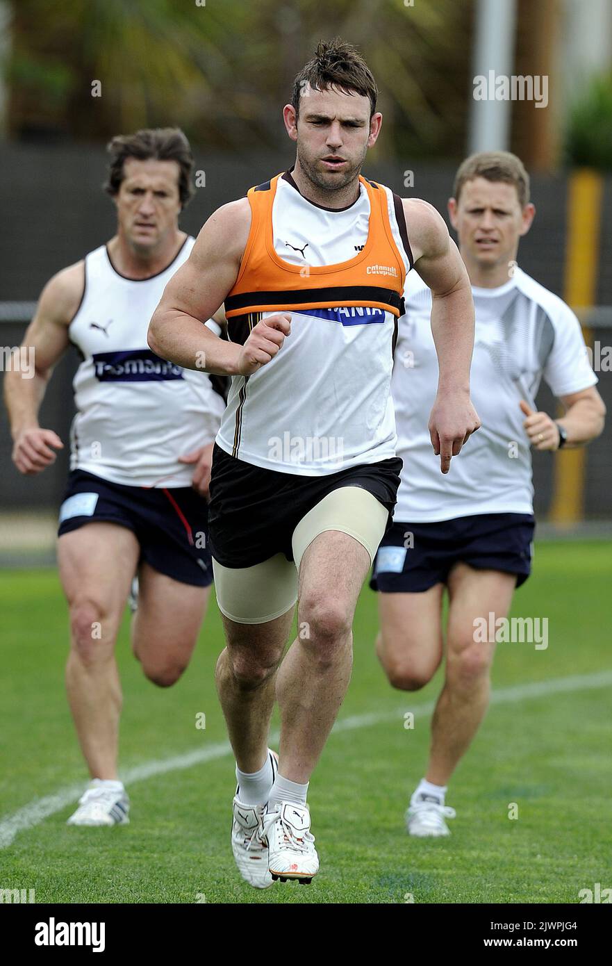 Hawthorn player Brent Guerra trains with assistant coacjes Brendon ...