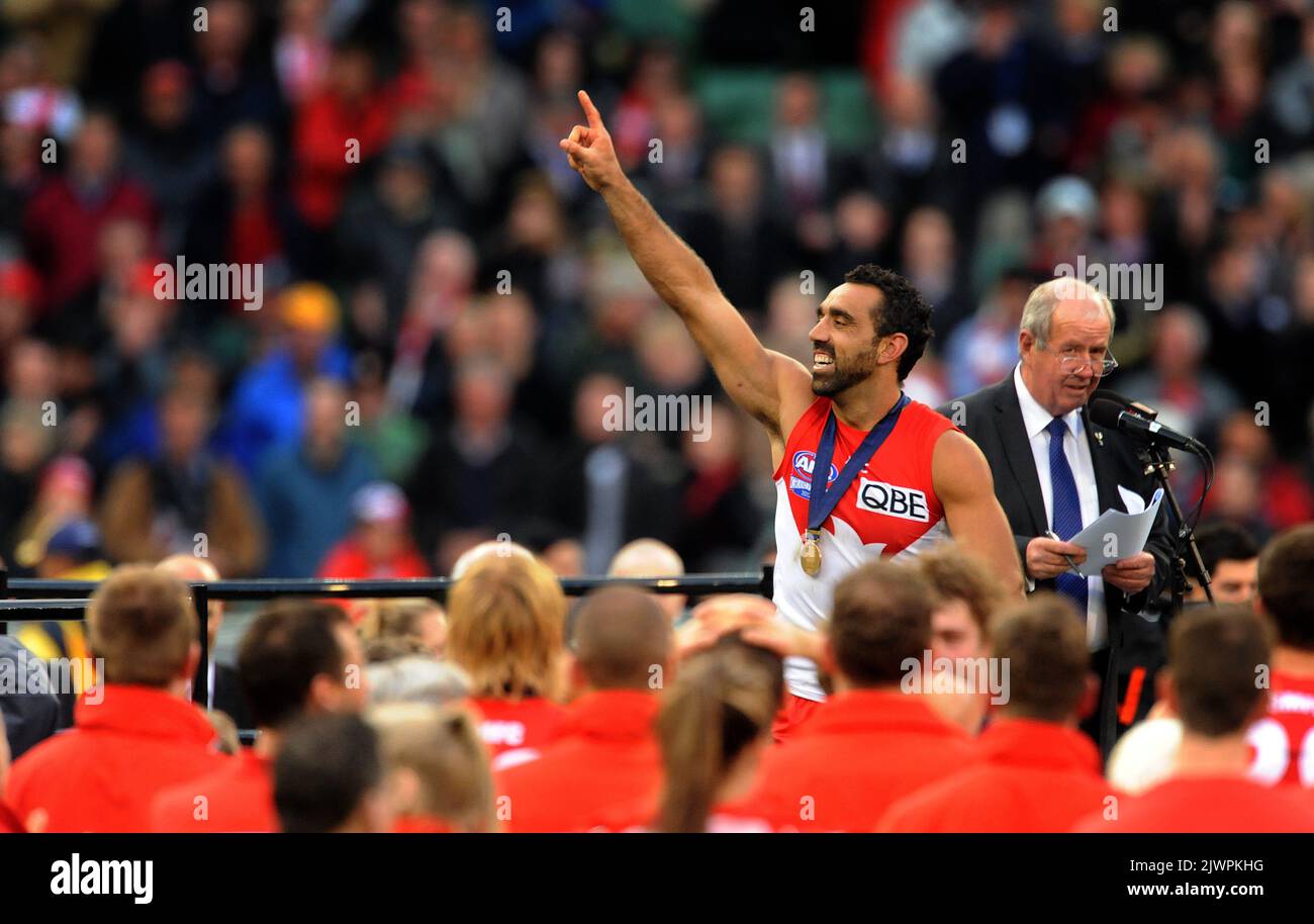 Sydney's Adam Goodes celebrate after their win over Hawthorn in the ...