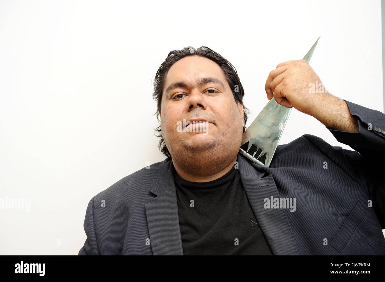 Australian artist William Barton poses for photographs with his 2012 ...