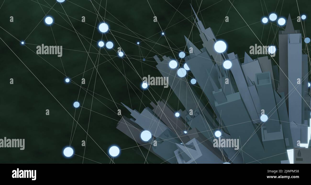 3D rendering of abstract scale-up geometric city in the futuristic ...