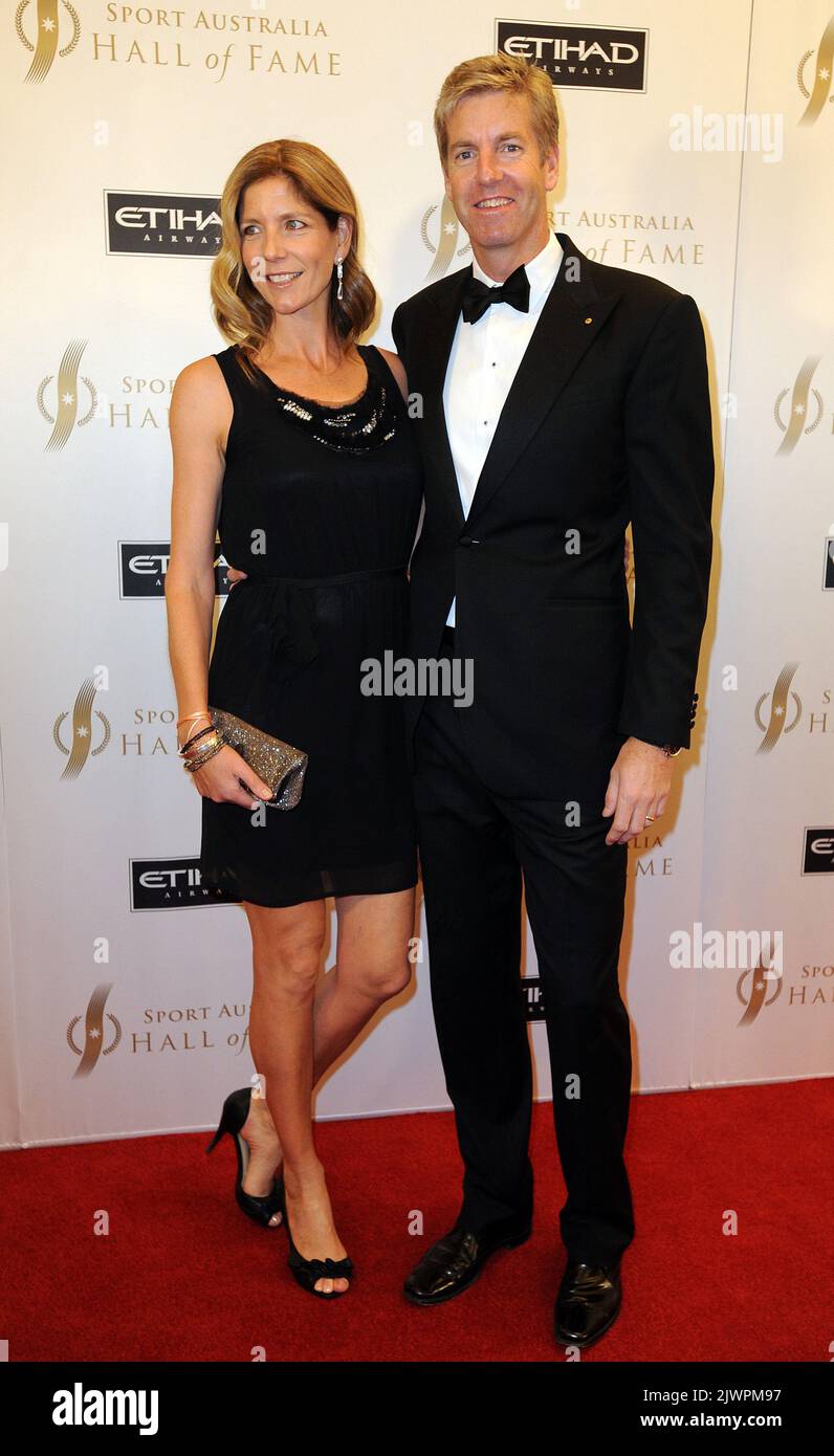 Australian champion rower James Tomkins and wife Bridget, on the red ...