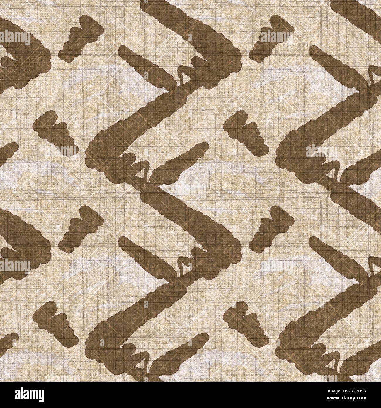 Doodle seamless hand drawn linen style pattern. Organic natural tone on ...