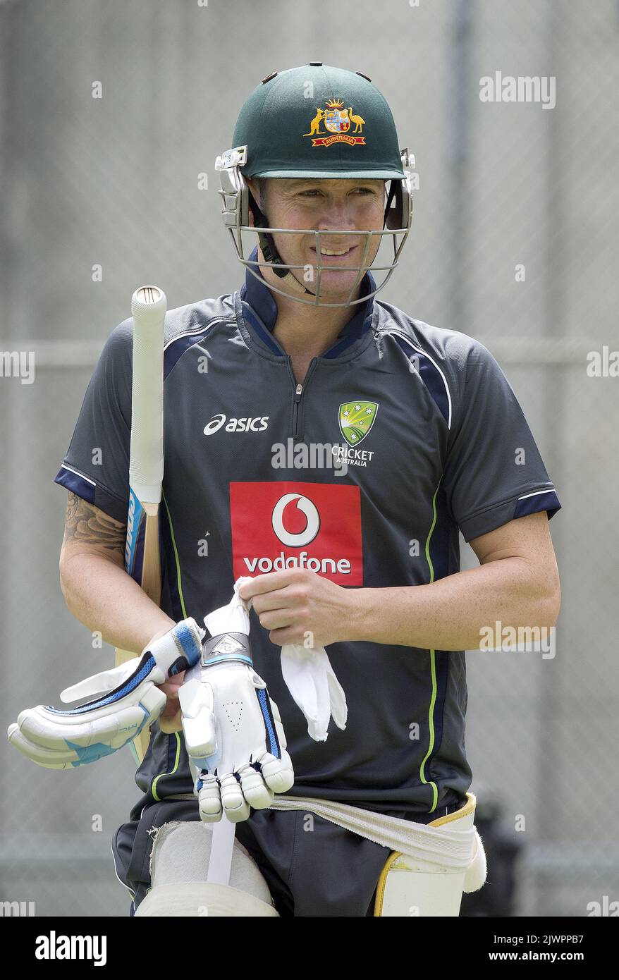 Australian cricket captain Michael Clarke looks on during the ...
