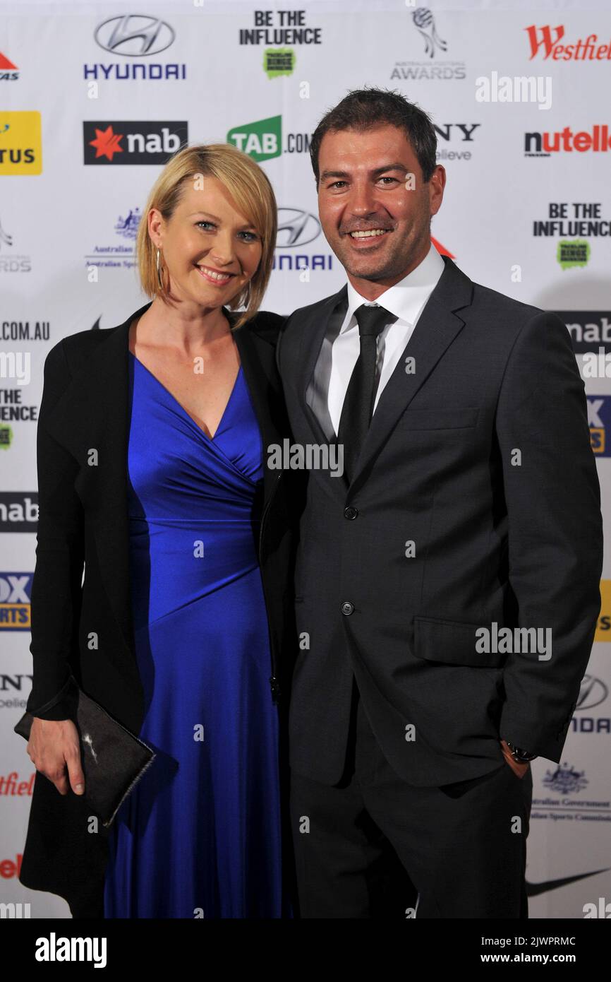 Mark Rudan and his sister Marianna pose for a photograph on his arrival ...