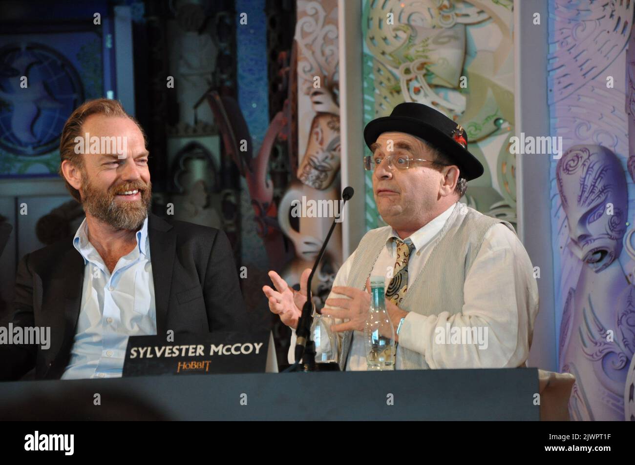 British actor Sylvester McCoy, right, describes his role as the wizard ...