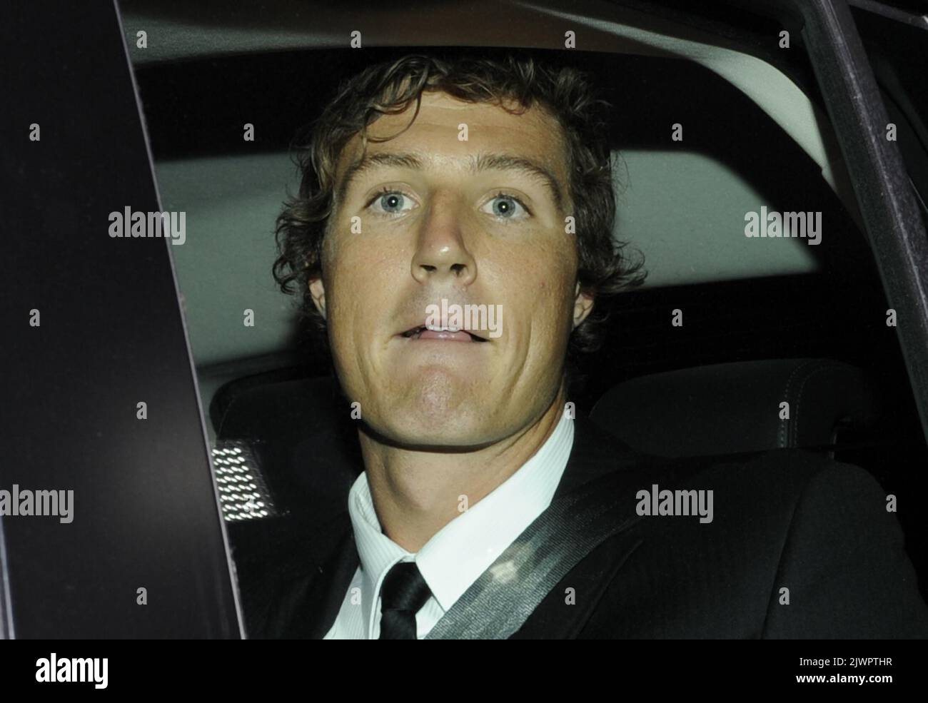 AFL footballer Kurt Tippett is driven from AFL House in Melbourne ...