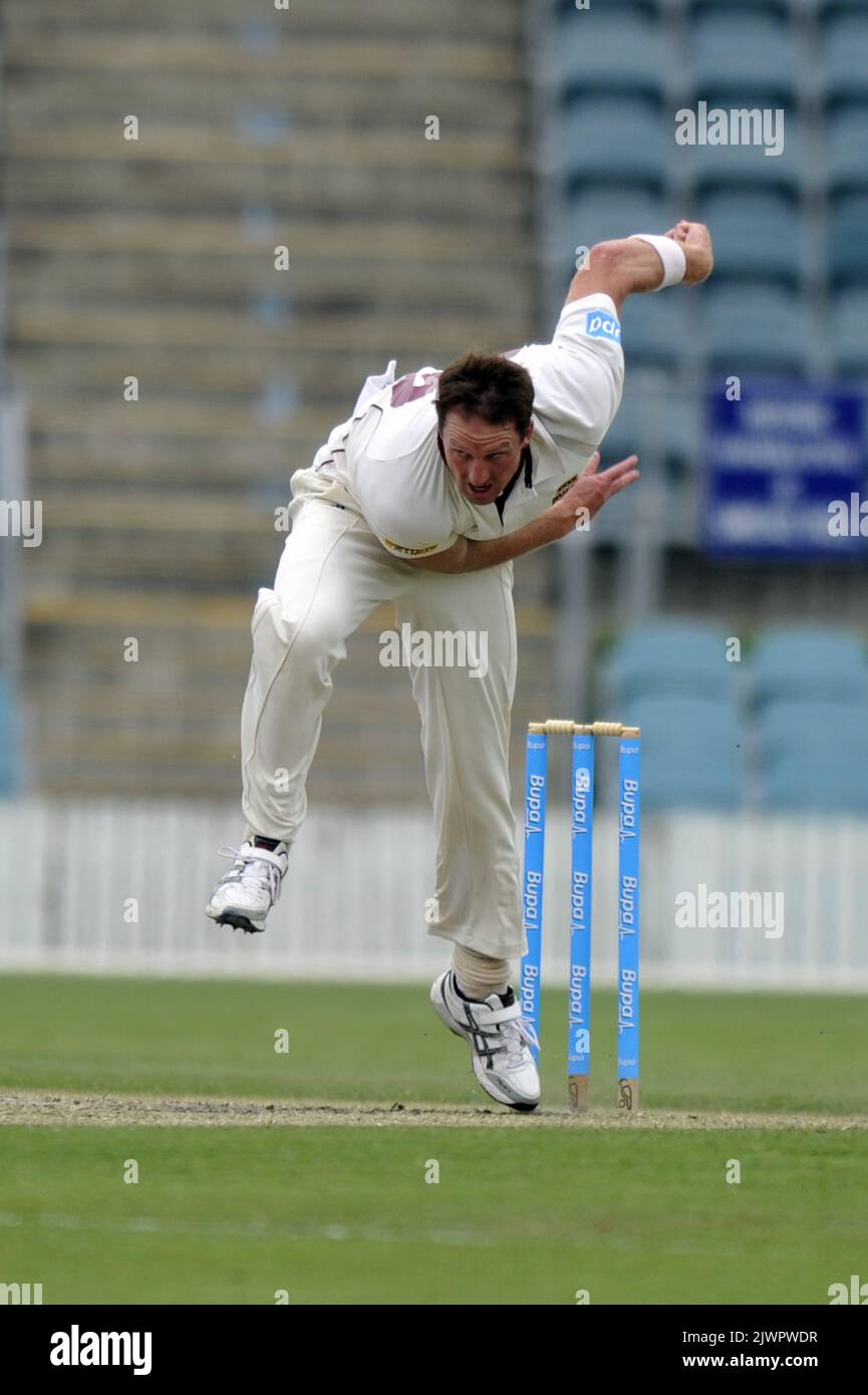 Chairman's X1 bowler Mathew Gale in action during the Chairman's X1 v ...