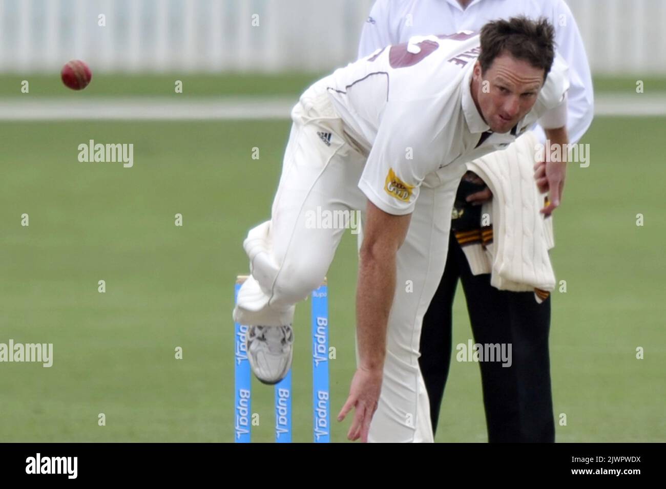 Chairman's X1 bowler Mathew Gale in action during the Chairman's X1 v ...