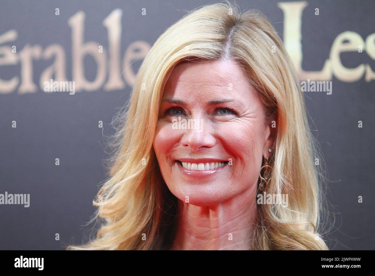 Deborah Hutton arrives at the Les Miserables premiere at the State ...