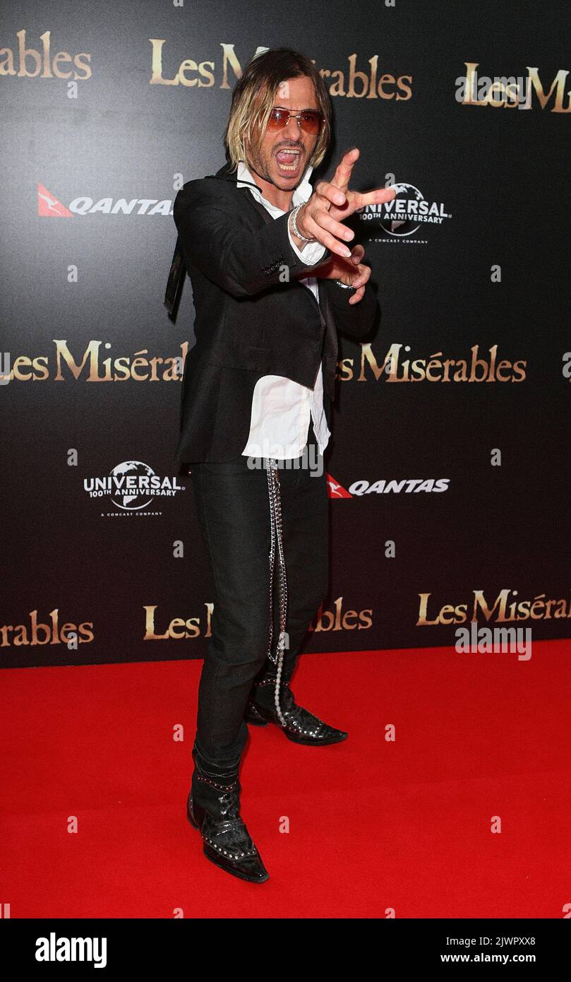 Altiyan Childs arrives at the Les Miserables premiere in Sydney on ...