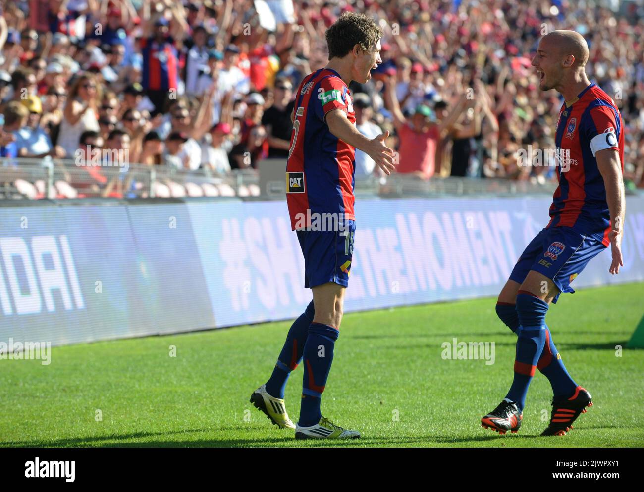 Newcastle Jets Craig Goodwin celebrates his goal against Sydney FC's ...