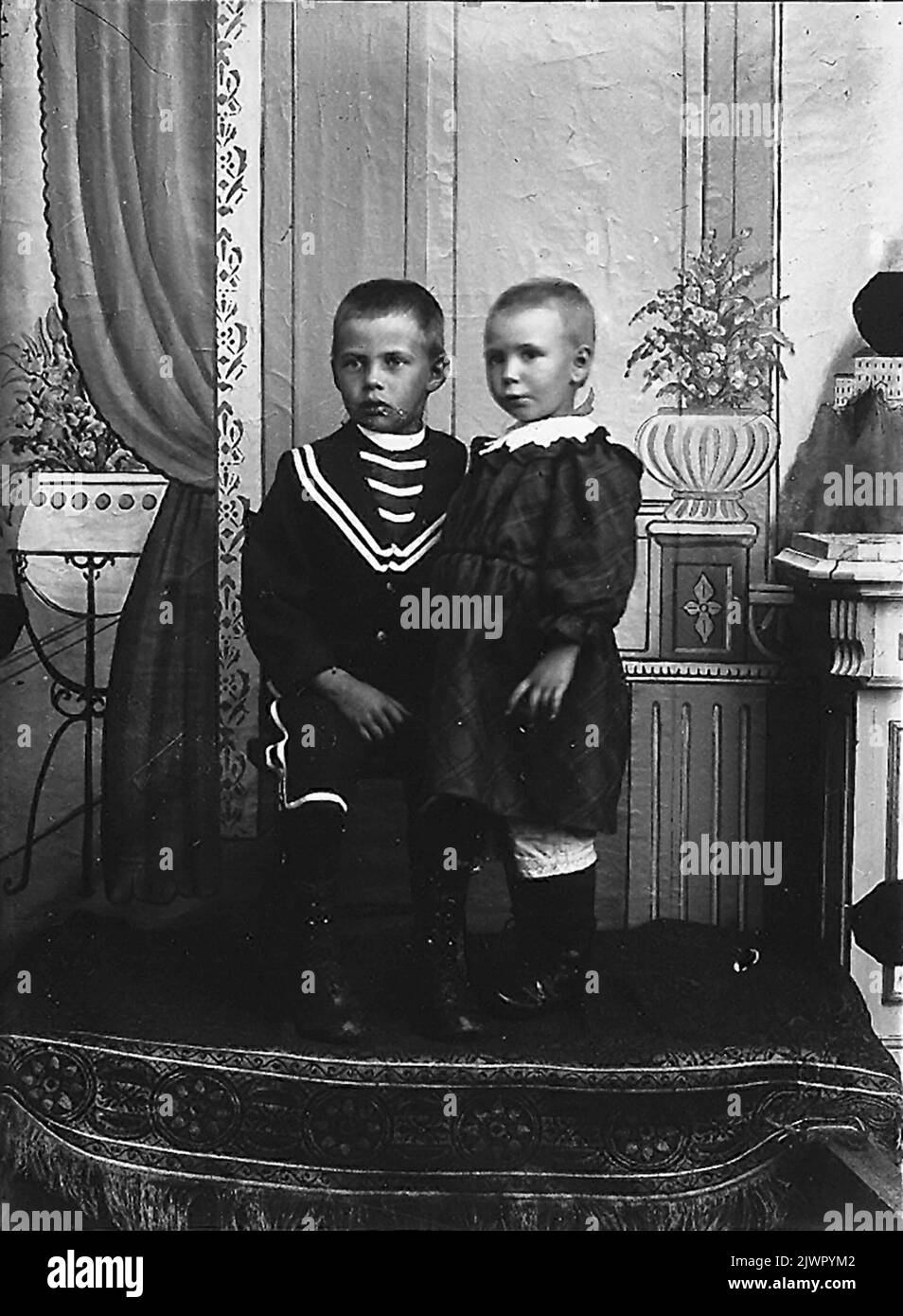 Per Herman Lindberg and his sister Ester Lindberg. Per Herman Lindberg ...