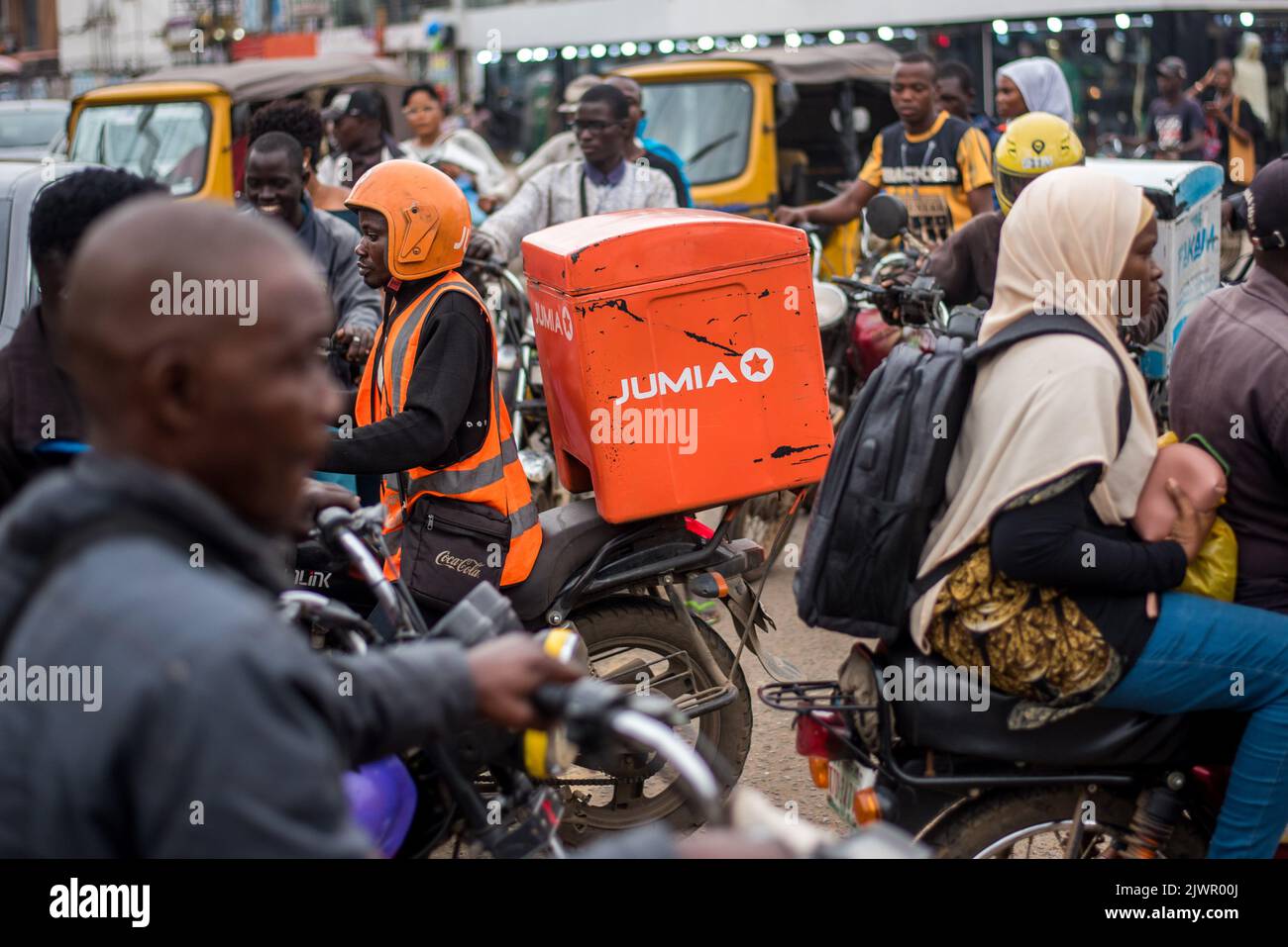 A jumia delivery dispatch spotted in traffic in Lagos, NIGERIA, on ...
