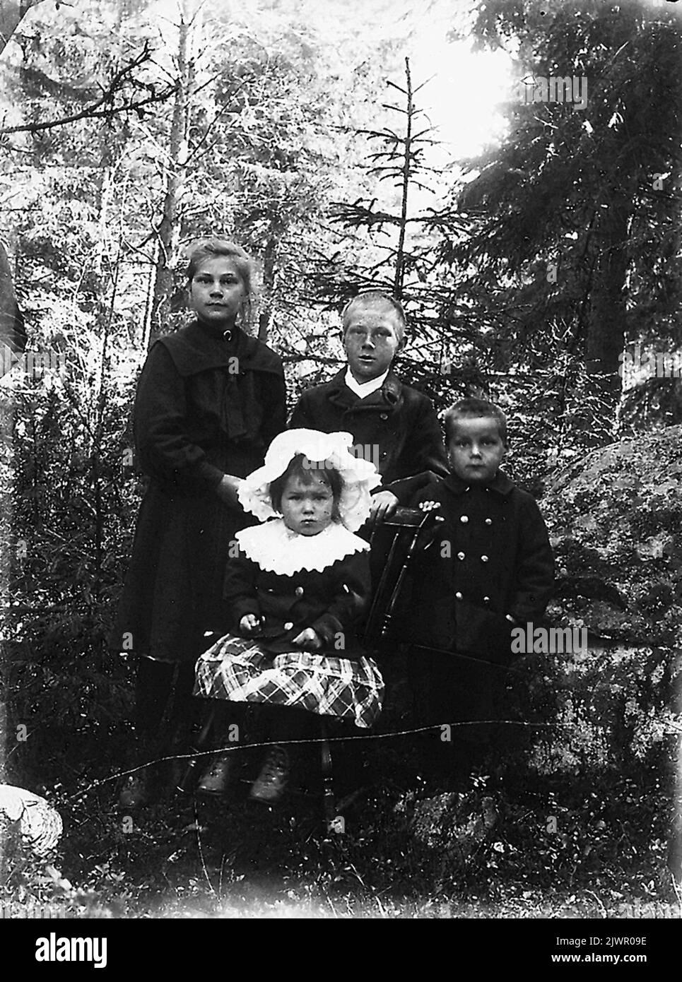 Illustration group children Black and White Stock Photos & Images - Alamy