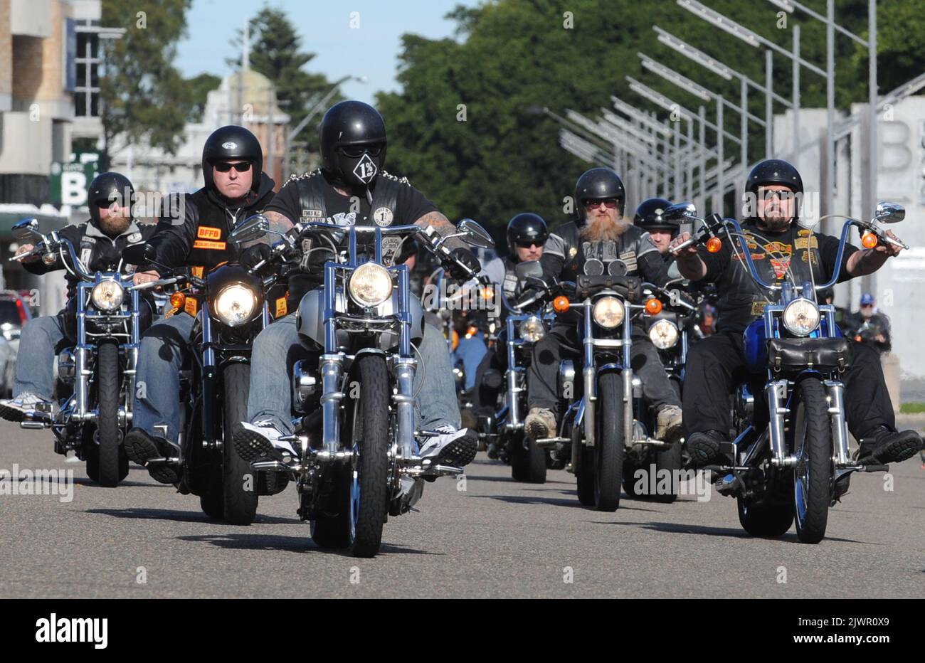Members of 14 N.S.W outlaw motorcycle gangs gather at Moore Park as ...