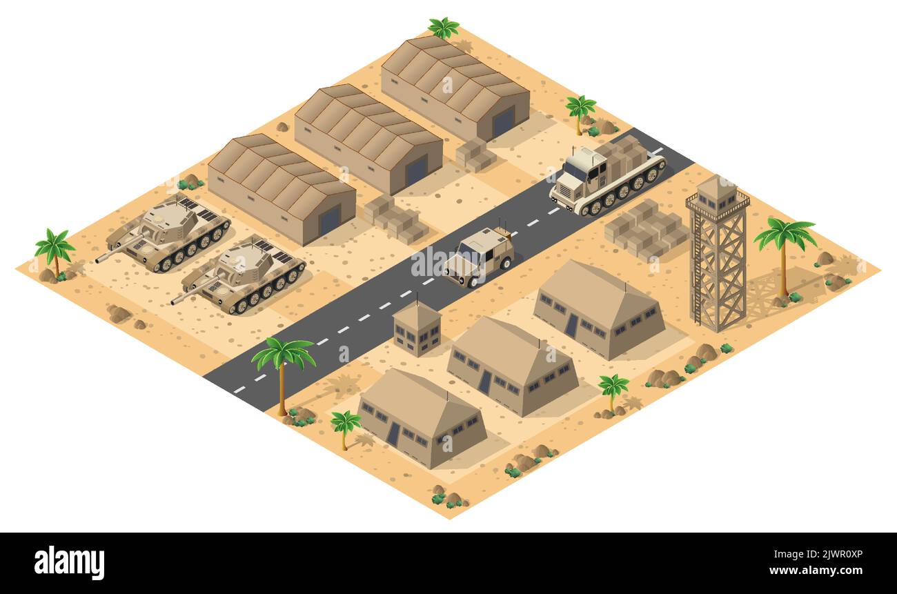 Module base camp object element for building design army armed Stock ...