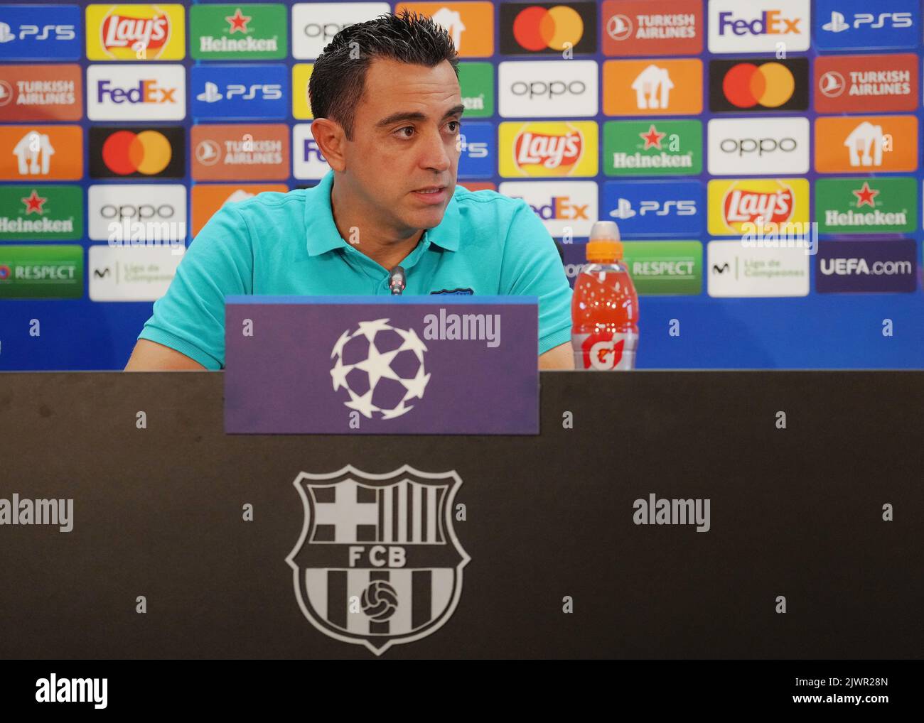 FC Barcelona head coach Xavi Hernandez during the press conferenceJoan ...